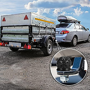 X AUTOHAUX 2pcs Universal Trailer Hitch Ball Cover Waterproof Dustproof 50mm ID Black for Car Truck RV Boat