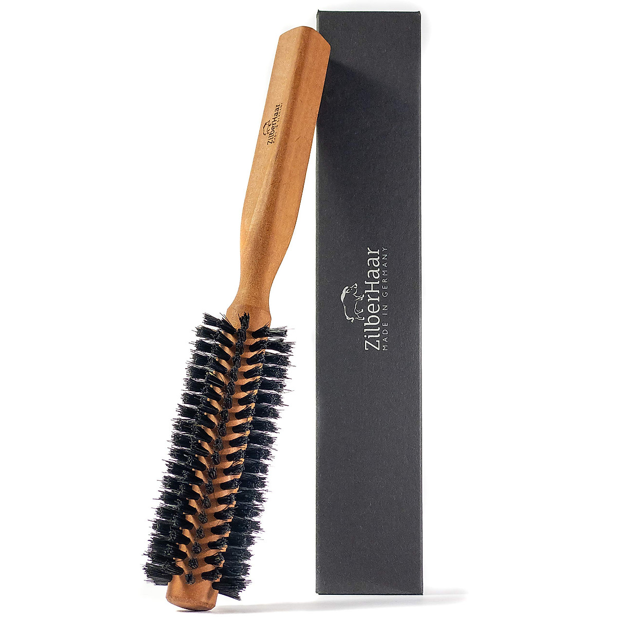 ZilberHaar Beard Straightening Brush Bundle - Regular Brush + Round Styling Brush + Sandalwood Beard Comb