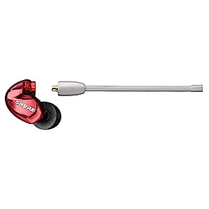 Shure SE535LTD Professional Wired Sound Isolating Earbuds, High Definition Sound + Natural Bass, Three Drivers, Secure in-Ear Fit, Detachable Cable, Durable Quality - Red