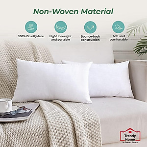 Trendy Home 12x20 Throw Pillow Insert, Cushion Sham Stuffer Hypoallergenic, Lumbar Support Decorative Home Outdoor Couch Bed Pillow Filler (Non Woven)
