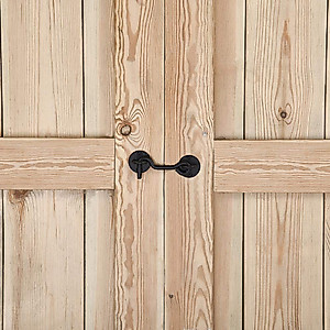 Raswik 4” Privacy Hook and Eye Latch Easy Lock for Barn Door, Black