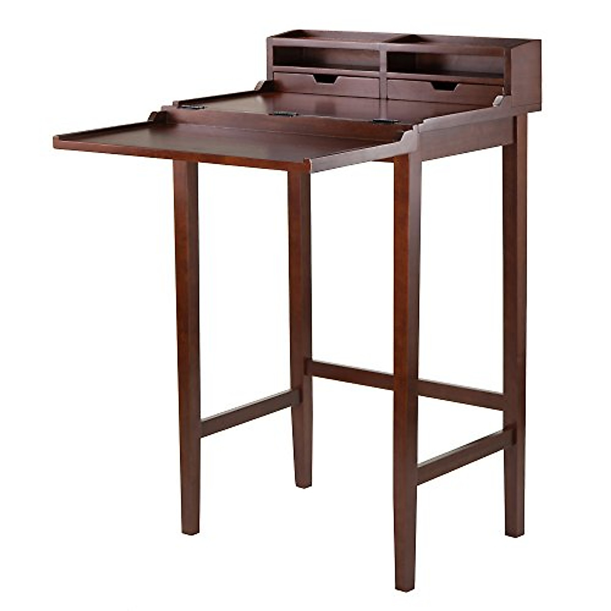 Winsome Brighton High Desk with 2-Drawer, Brown