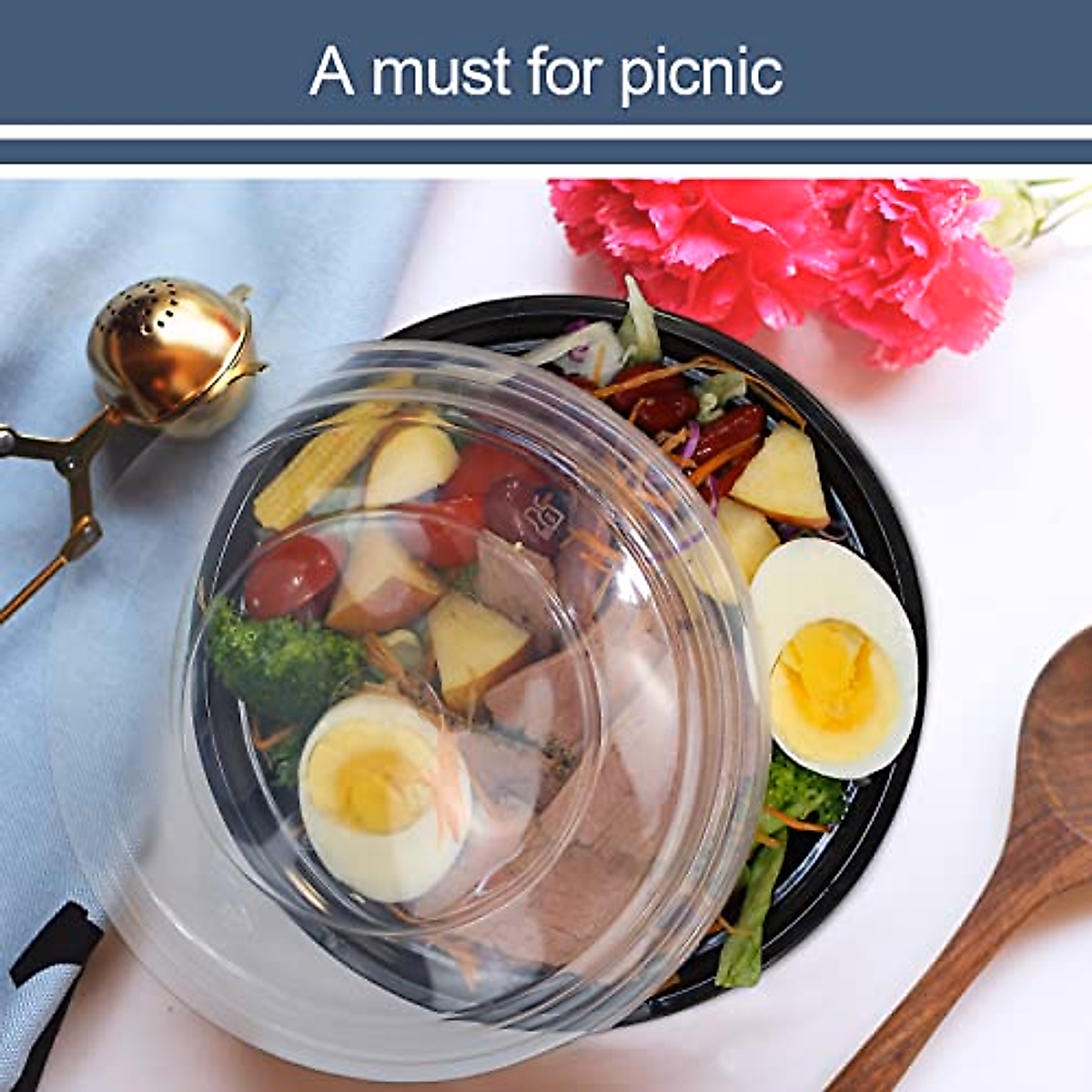 DODHEG 30 Pcs 34 Ounce Meal Prep Bowls with Lids, Kitchen Prep Containers, Take Away Containers, for kitchen, Picnics, Salad etc.