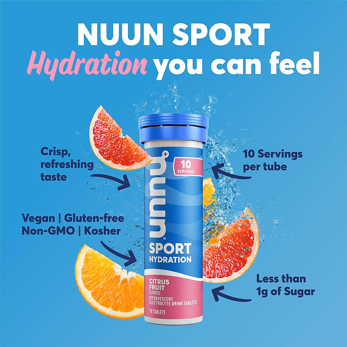 Nuun Sport Electrolyte Tablets for Proactive Hydration, Variety Pack, 6 Pack (60 Servings)