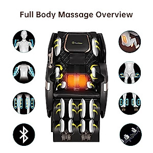 Real Relax 2025 Massage Chair of Dual-core S Track, Full Body Massage Recliner of Zero Gravity with APP Control, Black