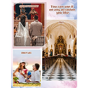 Zhanmai 6 Pcs Veils for Church Catholic Mass Veils for Women Catholic Lace Triangle Lace Mantilla Floral Tulle Scarf Covering (Novel Color)