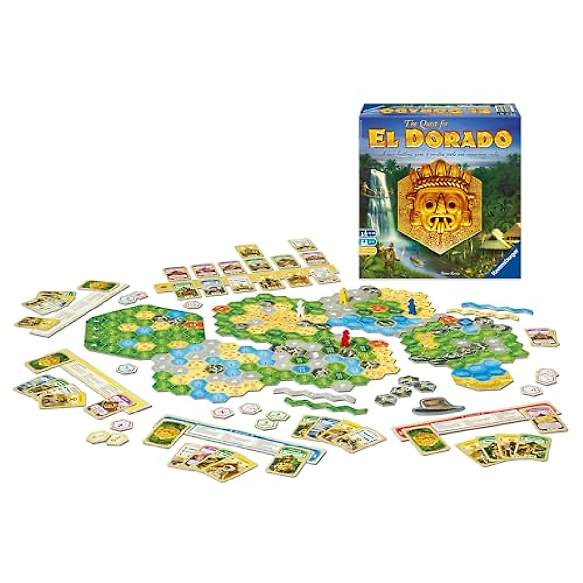 Ravensburger The Quest for El Dorado: Golden Temples Adventure Family Game - Engaging Brain Teaser | Ideal for Ages 10 & Up | High Replay Value | Game of The Year 2017 Finalist