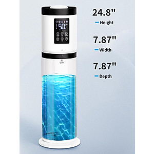 Humidifiers for Bedroom Large Room, 8L Large Capacity Cool Mist Humidifier, Air Humidifiers for Home, Smart Humidity Setting, Easy Top Fill, Sleep Mode, Essential Oil Box & Ambient Light, Auto Shutoff