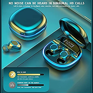 Bluetooth 5.2 Earphones with Charging Box Wireless Headphone 9D Stereo Sports Earbuds Headsets with Microphone (Black)