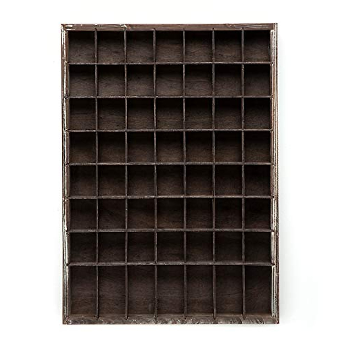 J JACKCUBE DESIGN - Rustic Wood Shot Glasses Display Case 56 Compartments Wall Mount Pint glass Shadow box Bar Cabinet Collection Freestanding - MK524A