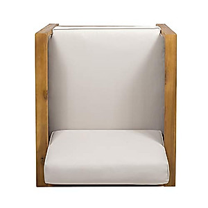 Christopher Knight Home Judith Outdoor Acacia Wood Club Chair with Wicker Accents (Set of 2), Teak Finish + Mixed Brown + Beige