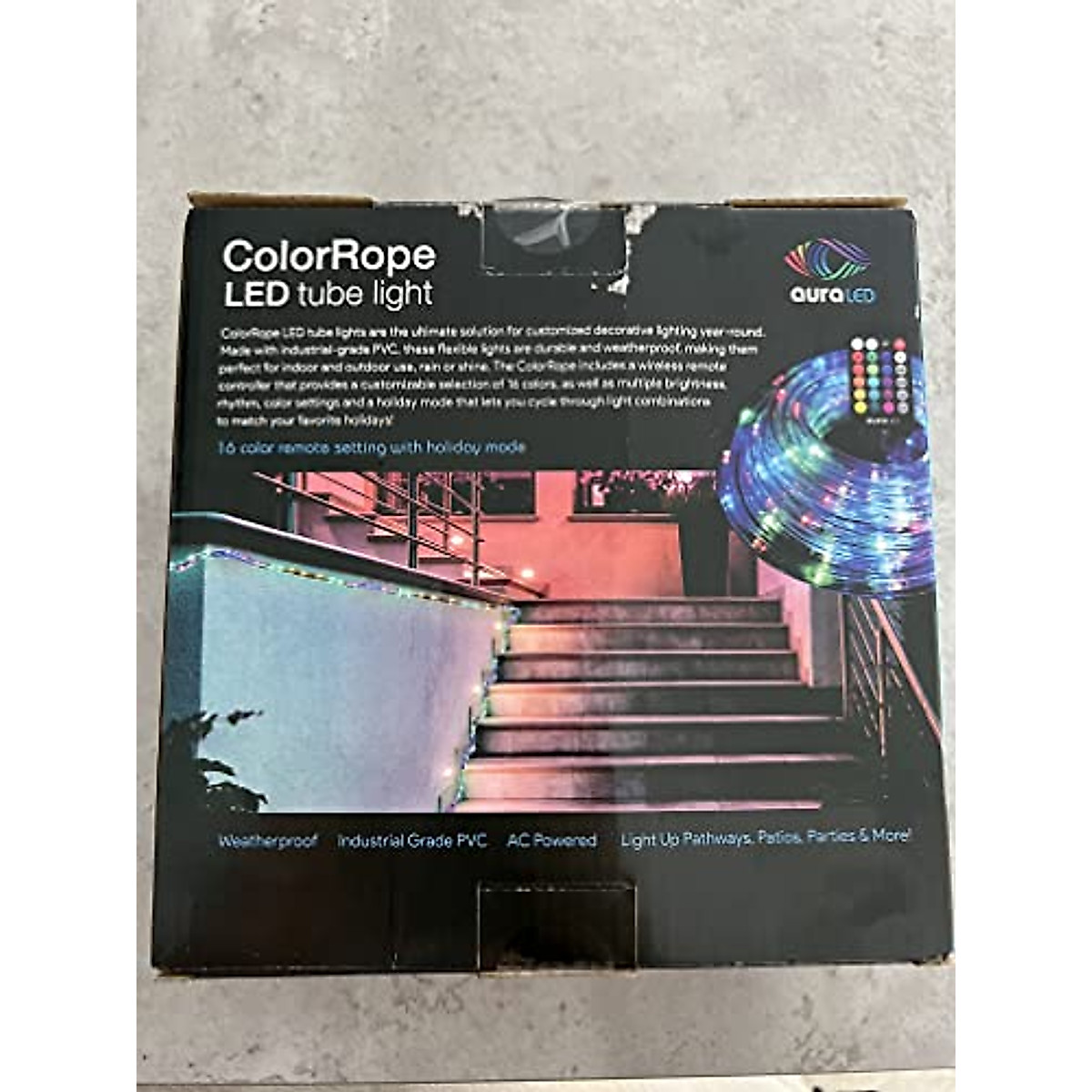 Color Rope LED Tube Light W/Remote 16'