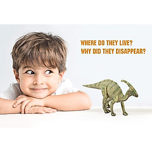 Gemini&Genius Parasaurolophus Dinosaur Toy for Kids, Parasaurolophus Dino Action Figure Toy - 7.5 Inches Length Dino Gift for 3-12 Years Old Kids (Green)