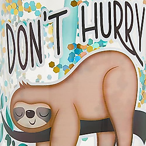 Spoontiques - Glitter Filled Acrylic Tumbler - Glitter Cup with Straw - 20 oz - Stainless Steel Locking Lid with Straw - Double Wall Insulated - BPA Free - Sloth