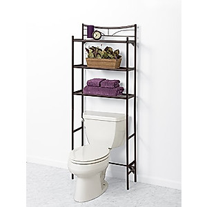 Zenna Home No Tools SlideFit Over the Toilet Bathroom Spacesaver, Bronze