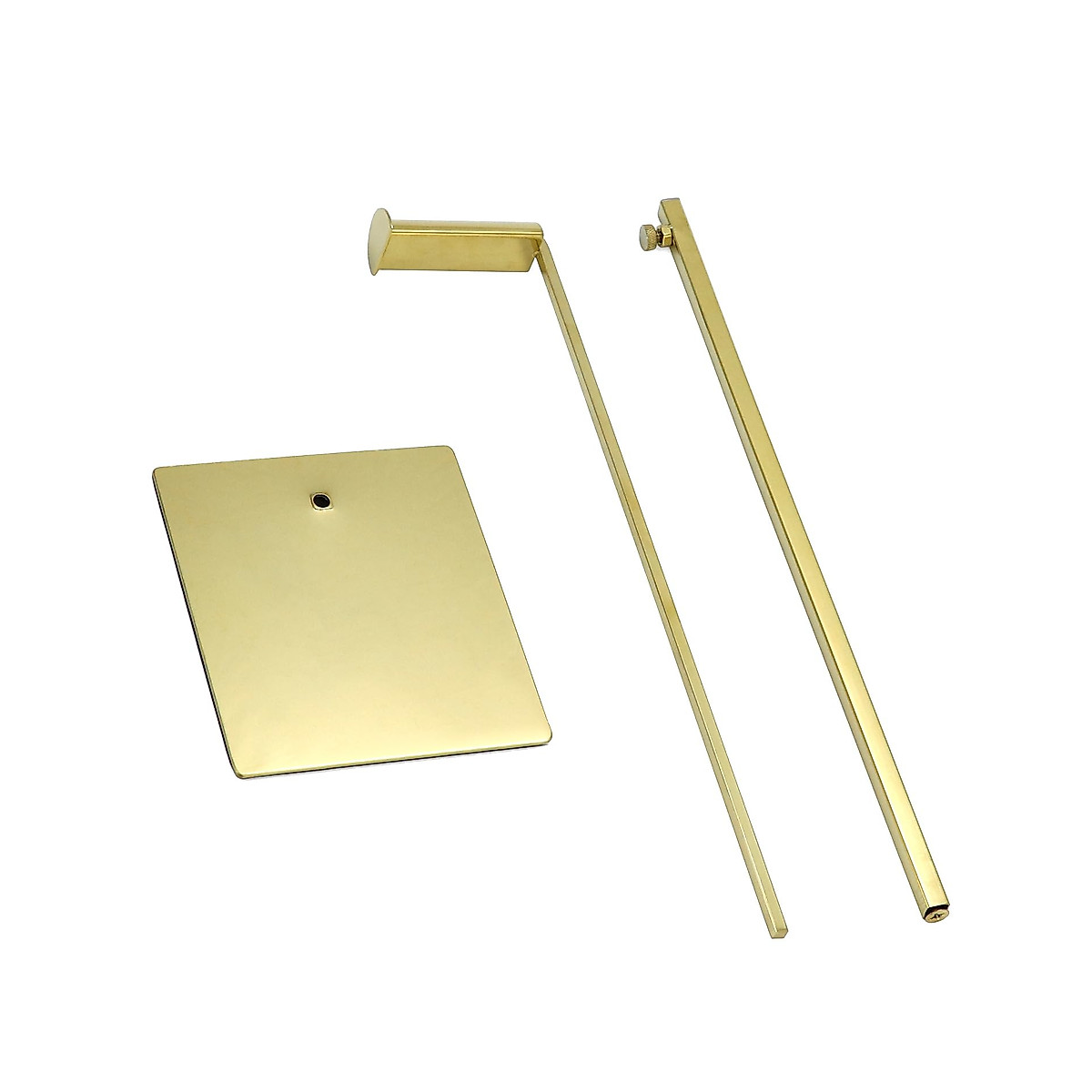 QWORK Purse Display Stands, 2 Pack Polished Gold Handbag Display Holder Jewelry Rack, (15.75" to 27.56") Adjustable Height Retail Countertop Single Hook Display Stand, for Bags,Purses,Wig, Jewelry