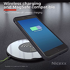 Nicexx Designed for iPhone 7 Plus | iPhone 8 Plus Case with Carbon Fiber Pattern, 12ft. Drop Tested, Wireless Charging Compatible - Black