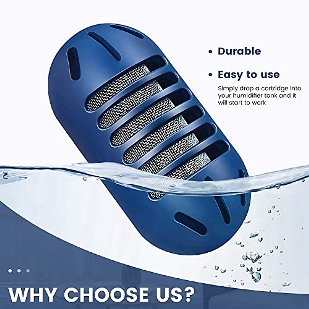 Demineralization Cartridge Filter for HoMedics & Vicks Ultrasonic Humidifiers, Filters Mineral Deposits, Prevents Hard Water Build-Up, Purifies Water, Eliminates White Dust and Odor, 12 Pack