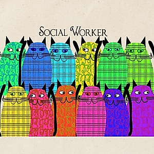 CafePress Social Worker Cats Horizi Blanket Tote-Bag Natural Canvas Tote-Bag,Shopping-Bag