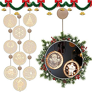 3D Disc Hanging Lights LED Christmas Lights Room Decoration Lights Wedding Party Home Garden Bedroom Outdoor Indoor Wall Decorations (B)