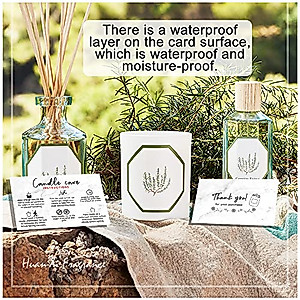 Handmade Candle Care Instruction Card, Candle Care Instruction Card, 3.5 x 2 inches for Handmade Candle Makers Soy Bees Wax Coconut Essential Oils, 50 Pack(Marble Look Design)