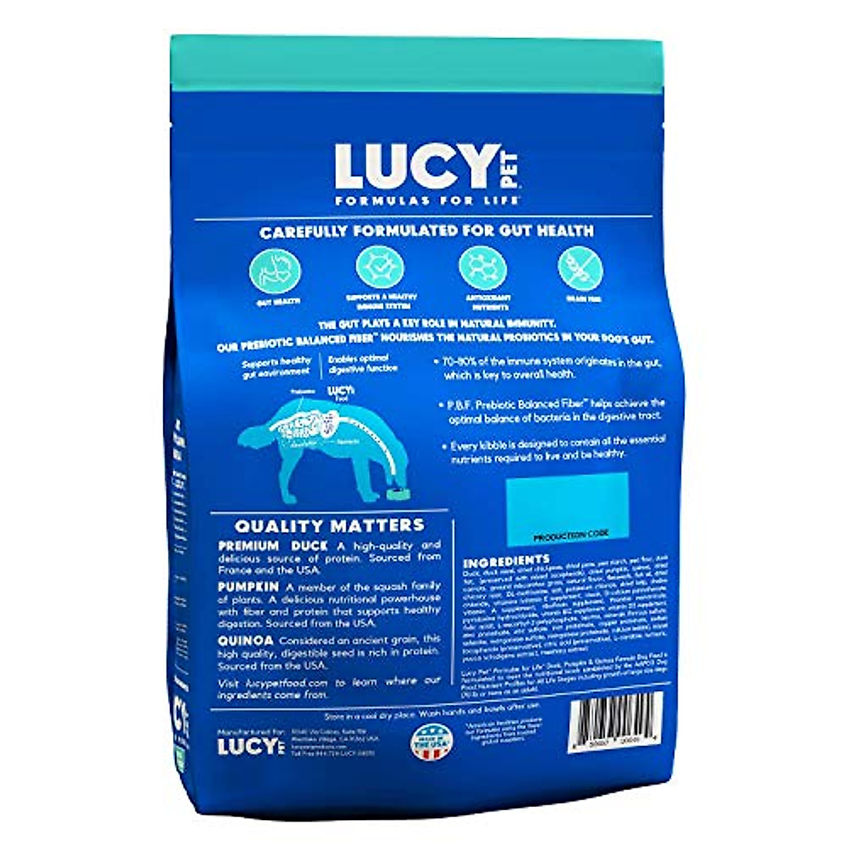 Lucy Pet Products Duck, Pumpkin, and Quinoa, 4.5 lb, Model:850657006494
