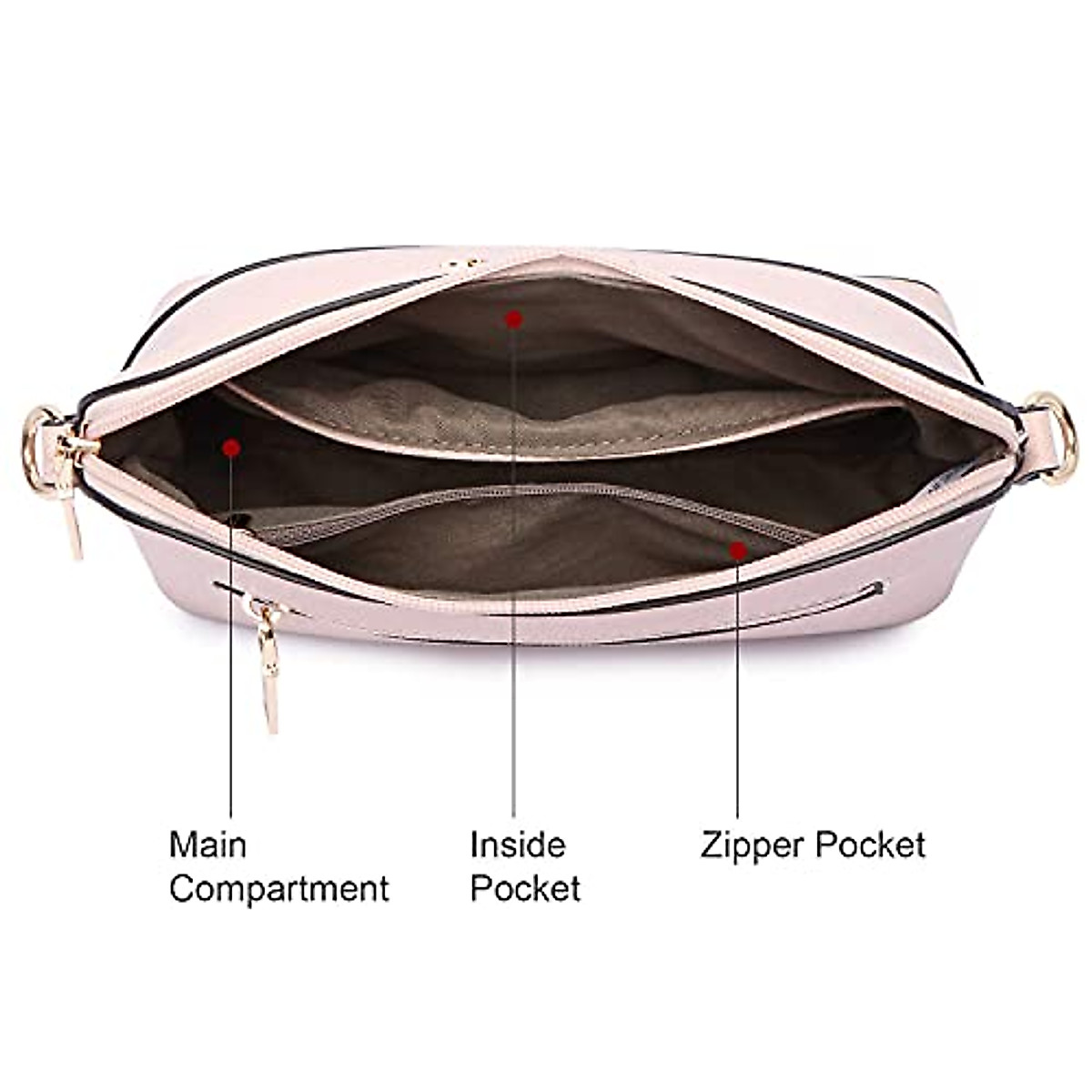 Crossbody Bags for Women, Lightweight Medium Dome Purses and Handbags with Adjustable Strap and Golden Hardwares