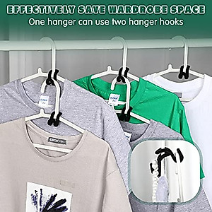 150 Pcs Velvet Clothes Hanger Connector Hooks, Hanger Extender Clips, Space Saving Cascading Hanger Hooks for Organizer Closet, Black