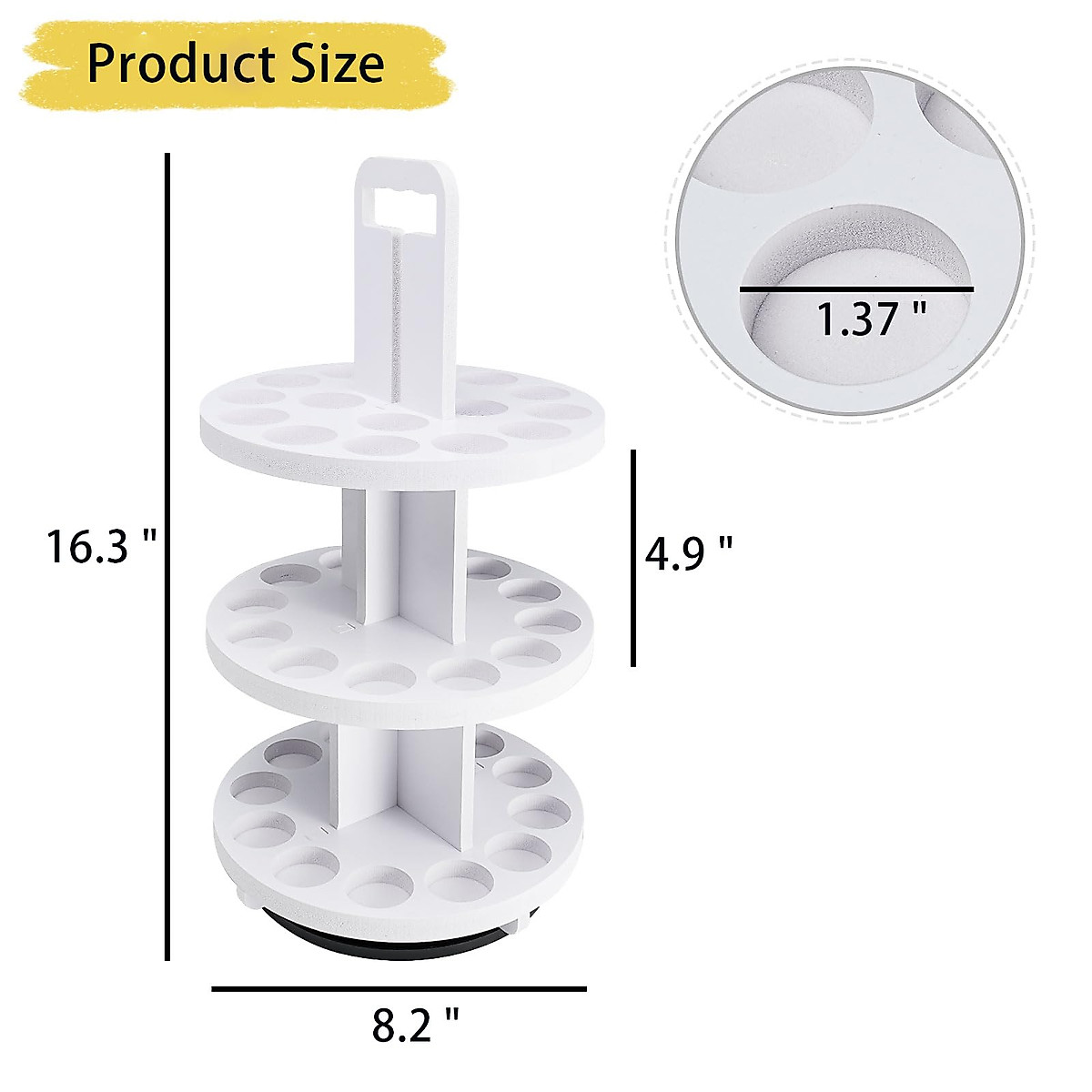 SANFURNEY Craft Paint Storage Rack, 40 Holes Spinning Paint Storage Tower, Vertical Paint Organizer Holder Stand for Apple Barrel, Folkart -2oz Craft Paints