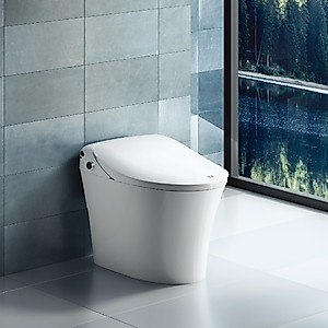 Luxury Smart Toilet with Wireless Remote, Multiple Spray Modes, Heated Seat with Warm Water Sprayer and Dryer, Foot Sensor Modern Toilet Bidet Automatic Flush Toilet