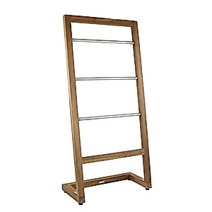 AquaTeak Patented Sula Angled Teak & Stainless Towel Stand