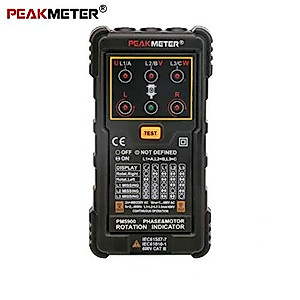 PEAKMETER PM5900 3 Motor Rotation Indicator Meter Sequence Tester Rotary Field Indicator 3 Phase System Motor Testing Multimetro