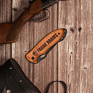 Lara Laser Works Pocket Knife for Men Personalized - 36 Icon & 20 Font Option - Men Gifts from Daughter and Son