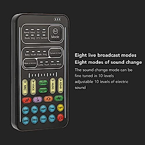 Handheld Voice Changer, Portable Multifunctional Voice Disguiser, Mini Sound Card with 8 Sound Effects Sound Changes, 450mAh Battery, Compatible with Mobile Phone, Computer, Tablet(I9 English Edition)