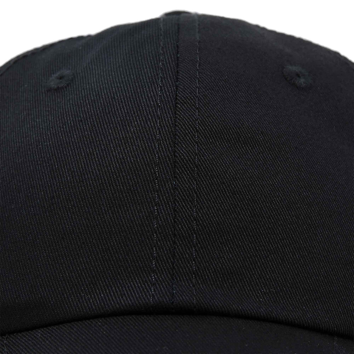 DALIX Unisex Youth Childrens Cotton Cap Adjustable Plain Hat - Unstructured (Black)
