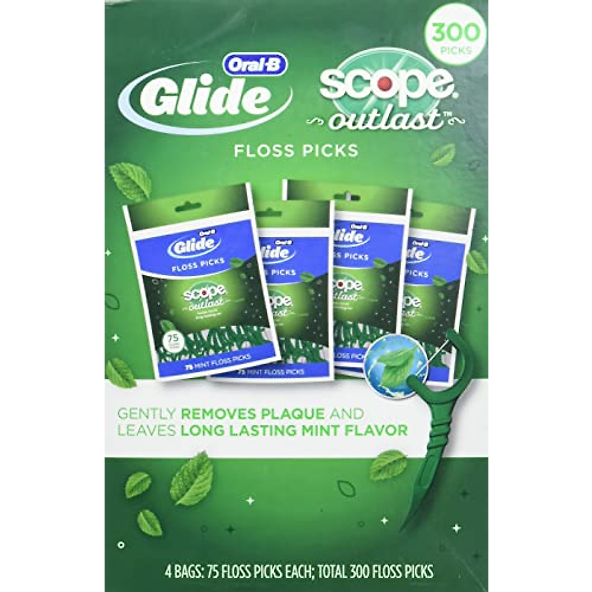 Oral B Complete Glide Floss Pick (300 Count), 300 Count
