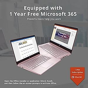 HP 2022 Stream 14" HD BrightView Laptop, Intel Celeron N4020 Processor, 8GB RAM, 64GB SSD, Intel HD Graphics, 720p Webcam, 1 Year Office 365, Pink, Win 11, 32GB Snowbell USB Card