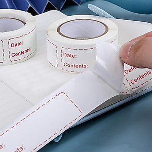 150Pcs Removable Freezer Labels, Waterproof Food Storage Stickers, Refrigerator Freezer Paper Label, Self-Adhesive Food Reminder Date Labels Roll for Home Restaurant Kitchen Containers Use (Red)