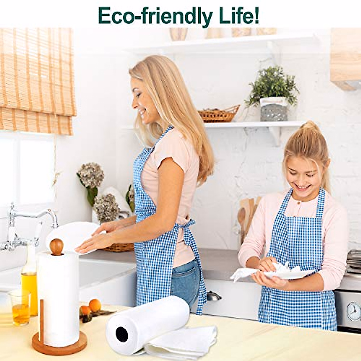 Reusable Bamboo Towels by Urban Green, Large size 2 rolls 60 sheets (Heavy Duty)