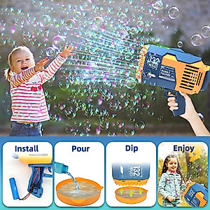 Bubble Machine Gun Kids Toys: 35000+ Bubbles Bazooka Bubble Gun Blaster Blower for Toddlers Girls Boys Ages 3 4 5 6 7 8 9 10 11 12 Year Old Outdoor Summer Fun Gifts Birthday Party Wedding