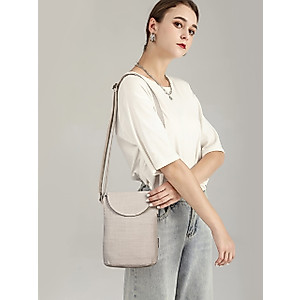 OPQRSTU Women's Retro Small Size Canvas Shoulder Bag Hippie Hobo Crossbody Handbag Casual Tote (off-white)