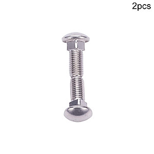 MroMax 2PCS Carriage Bolts M12x45mm Half Round Head Square Neck Bolt Fasteners 304 Stainless Steel Neck Carriage Bolt Silver Tone