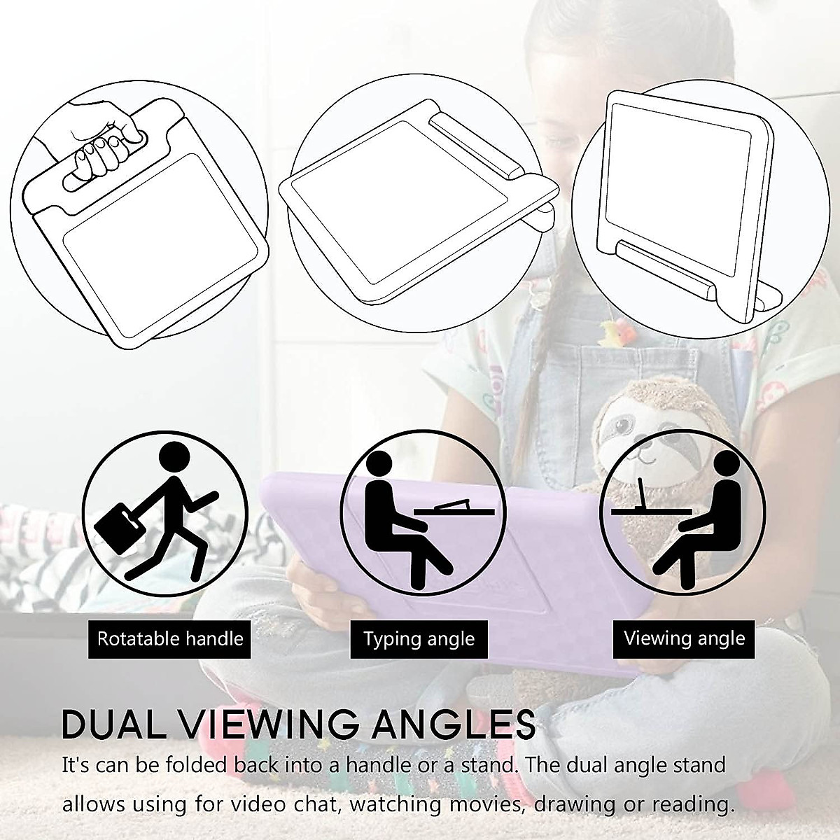 Viahoo Case for Samsung Galaxy Tab A 8.0 Tablet 2017 Release Models SM-T380/SM-T385 Kid-Proof & Shockproof Sturdy Foam Cover Lightweight Durable Case, Green