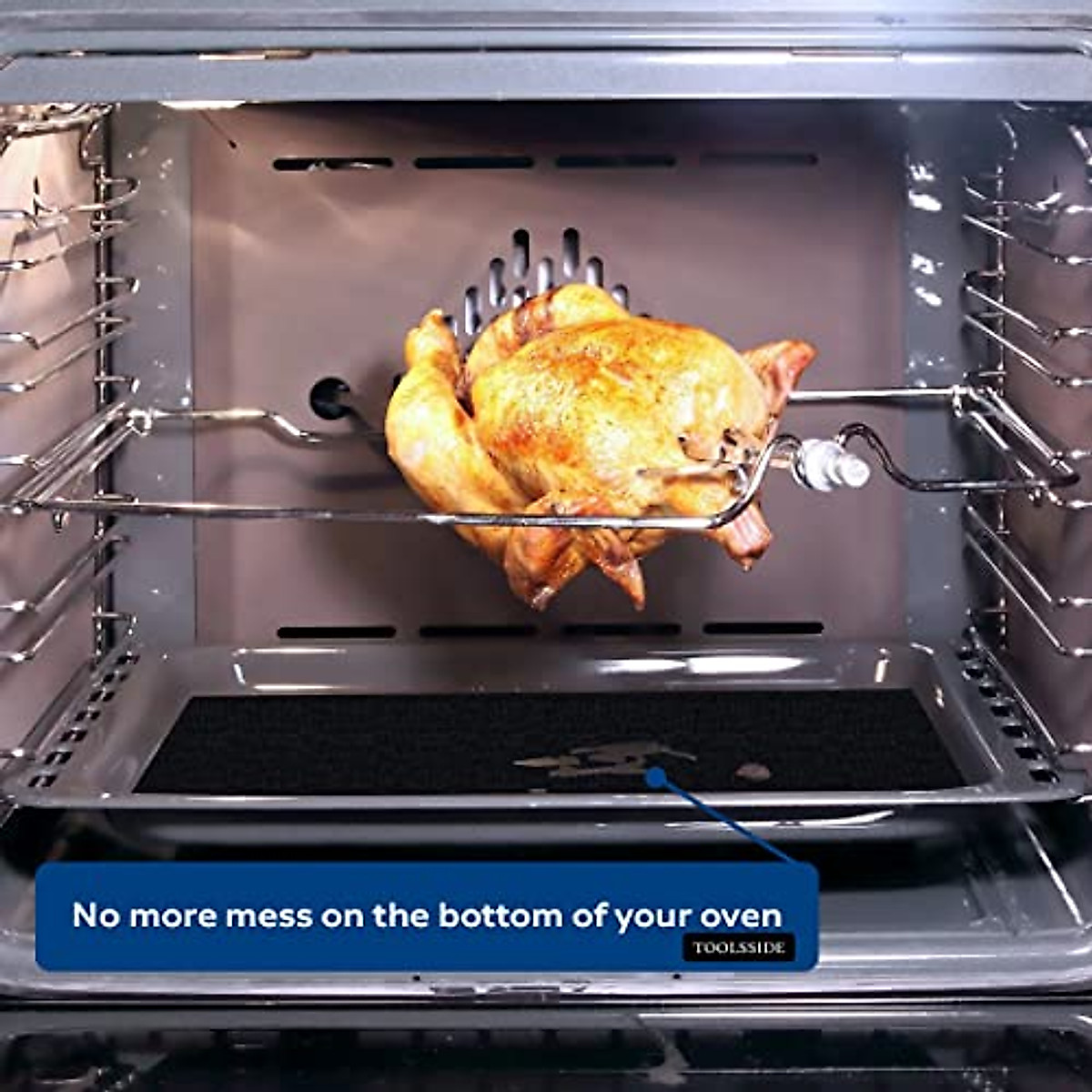 TOOLSSIDE 100% Non-Stick Toaster Oven Liner 2 PACK - 11" X 9" Oven Liners For Bottom Of Oven, Great Oven Mat Teflon Liner For Toaster Ovens, Dishwasher Safe, Best Oven Mat For Bottom Of Oven