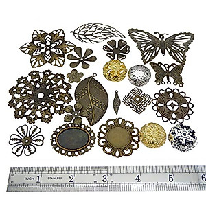 Julie Wang Wholesale 100 piece/pack Anchor Charm Mixed Metal Silver Bronze Tone Rudder Fashion Necklace Bracelet Pendants Jewelry Crafts Jewelry Making Findings 4-70 mm