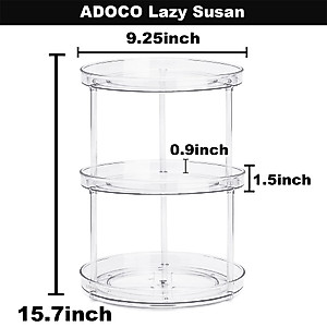 2 Tier Lazy Susan Organizer, 10.6 Inch / 3 Tier Lazy Susan Bathroom Organizer 9.25 Inch