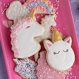 Cookie Cutter Kingdom, Unicorn Themed Cookie Cutter Set, 7 Piece Set, Cookie Cutters Shape, Biscuit Fondant Cutters for Party Decorations (Unicorn Set - 7 Pack)