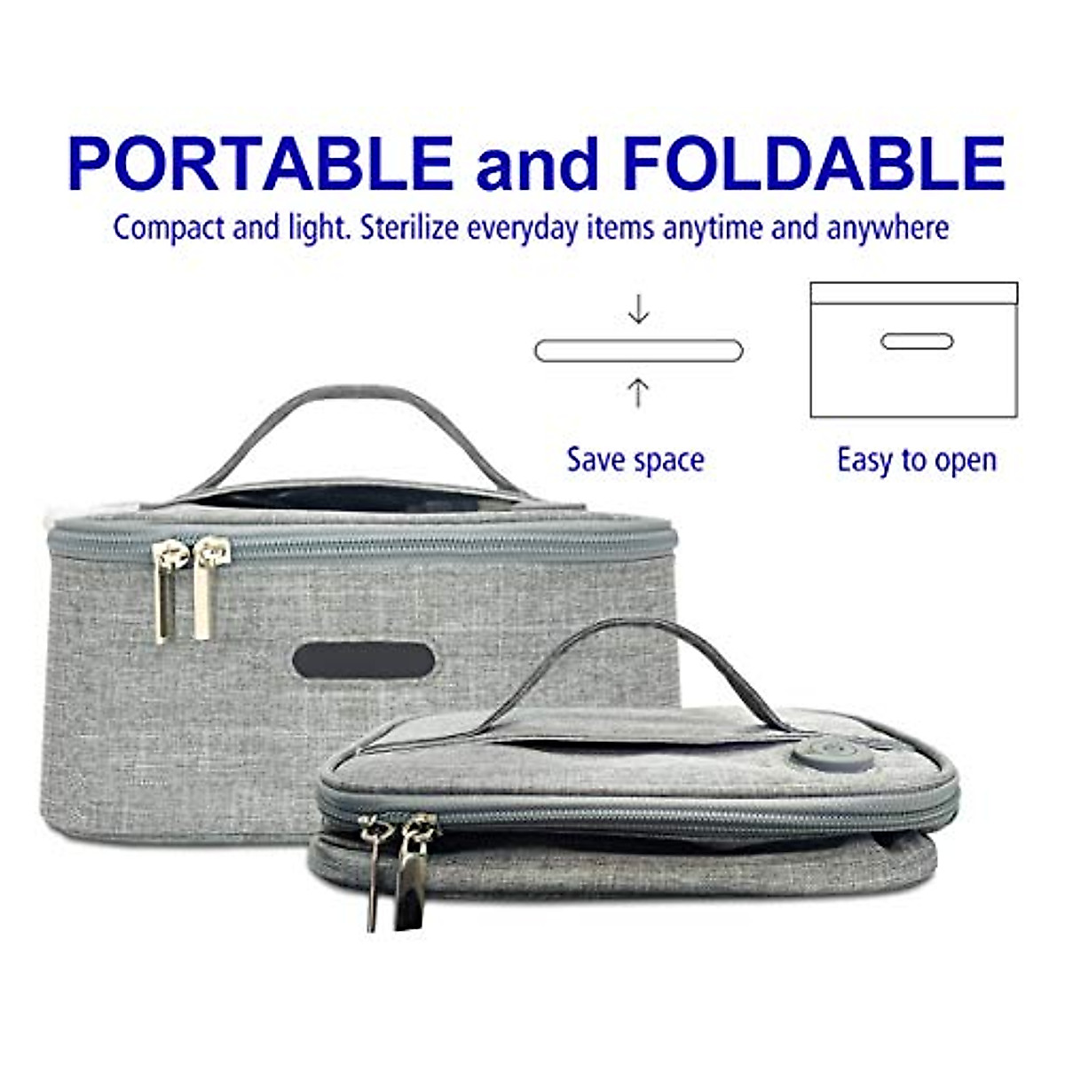 UV Light Sanitizer Bag, Portable UV Disinfection Bag, UVC Disinfection Lamps for Mobile Phone, Clothes, Glasses, removes Viruses Germs & Bacteria for Home Work and Travel.UVBAG1.