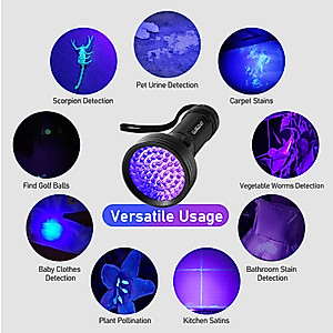 GLOSSDAY Blacklight Flashlight 68 LED UV Flashlight,Ultraviolet Flashlight Black Light Professional Pet Urine Detector for Dog/Cat Urine,Pet Stains,Hunting Scorpions