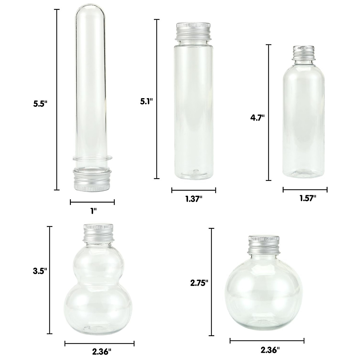 VMNlooking Sensory Bottles Kits for Calm Down Corner Supplies Magic Mixies Sensory Toys for Toddlers1-3 Kids with Glitter, 5 Fun Shaped Containers